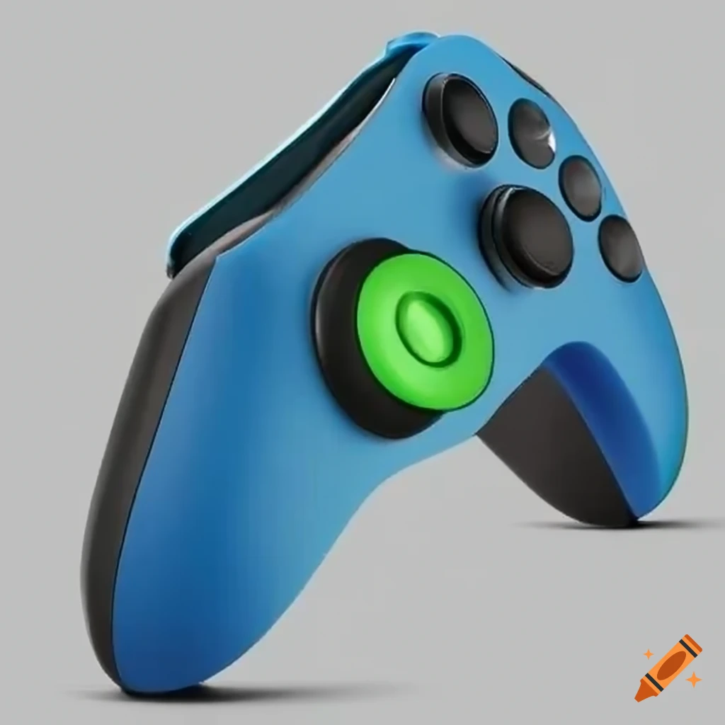Blue and green glubo game controller mockup on Craiyon