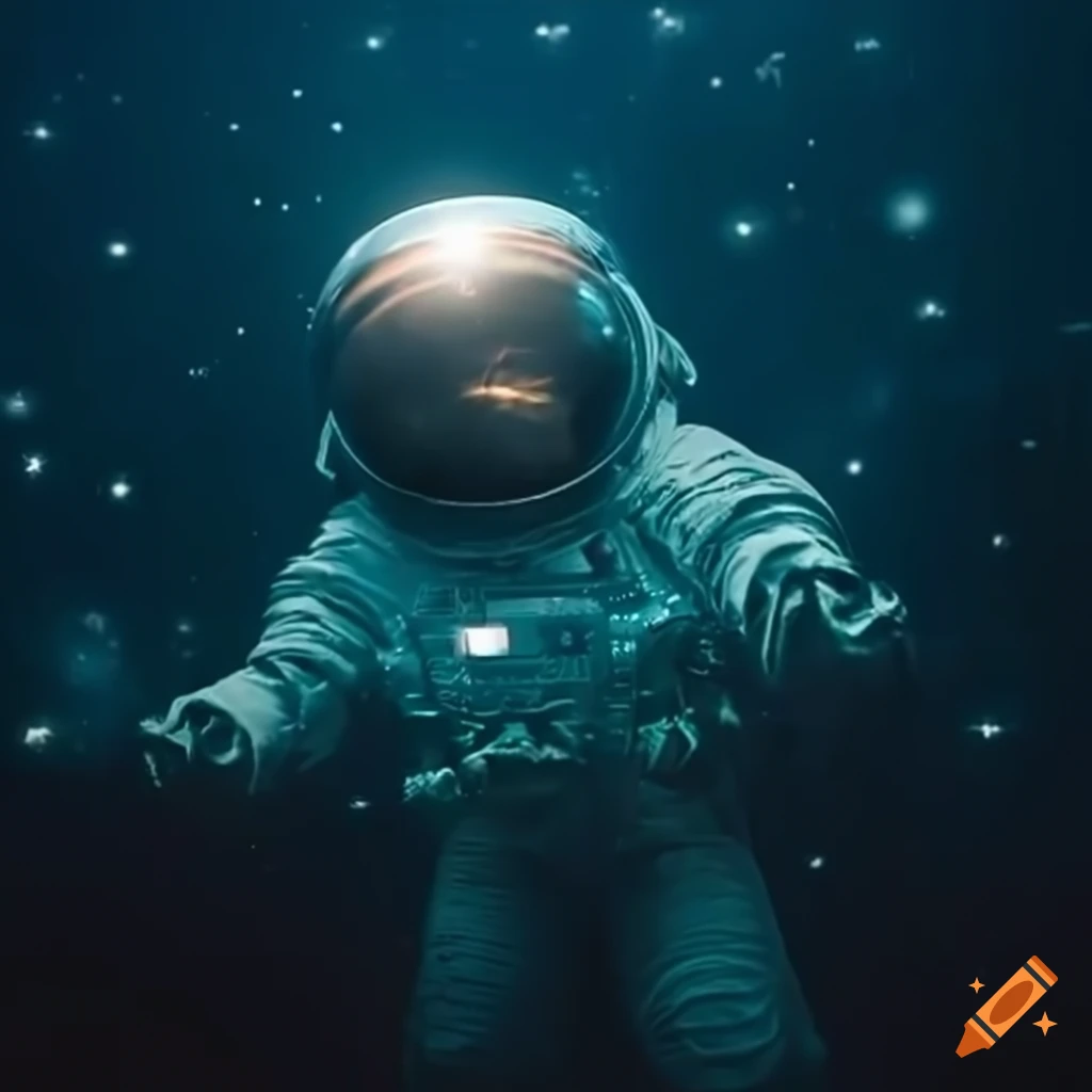 Astronaut floating in space on Craiyon