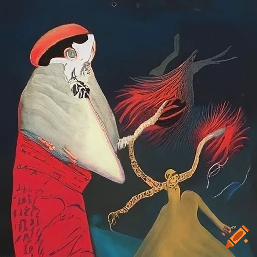 Artwork combining Japanese serigraph, Norse runes, and Celtic knots ...