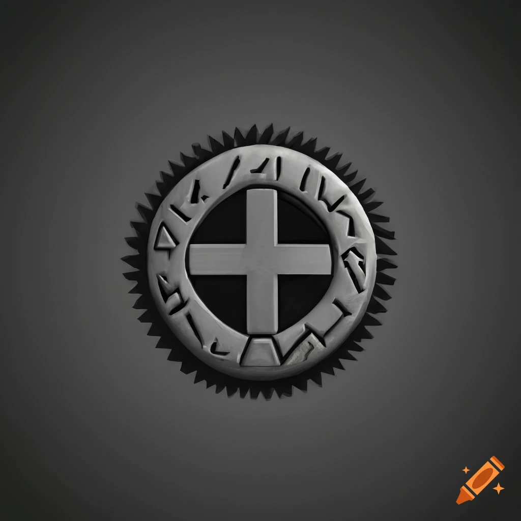 Stylized rune texture with alpha map on solid black background on Craiyon