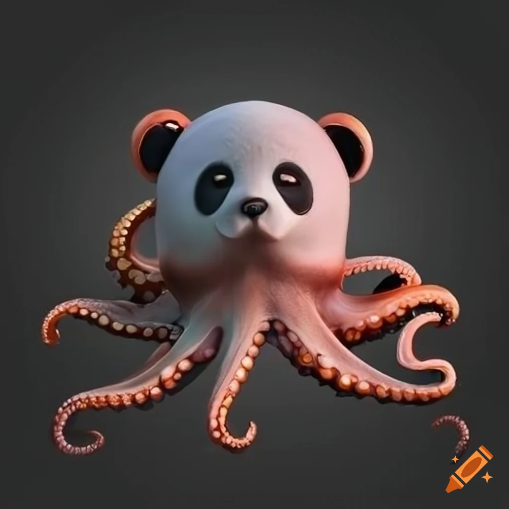 Octopus with a panda head on Craiyon
