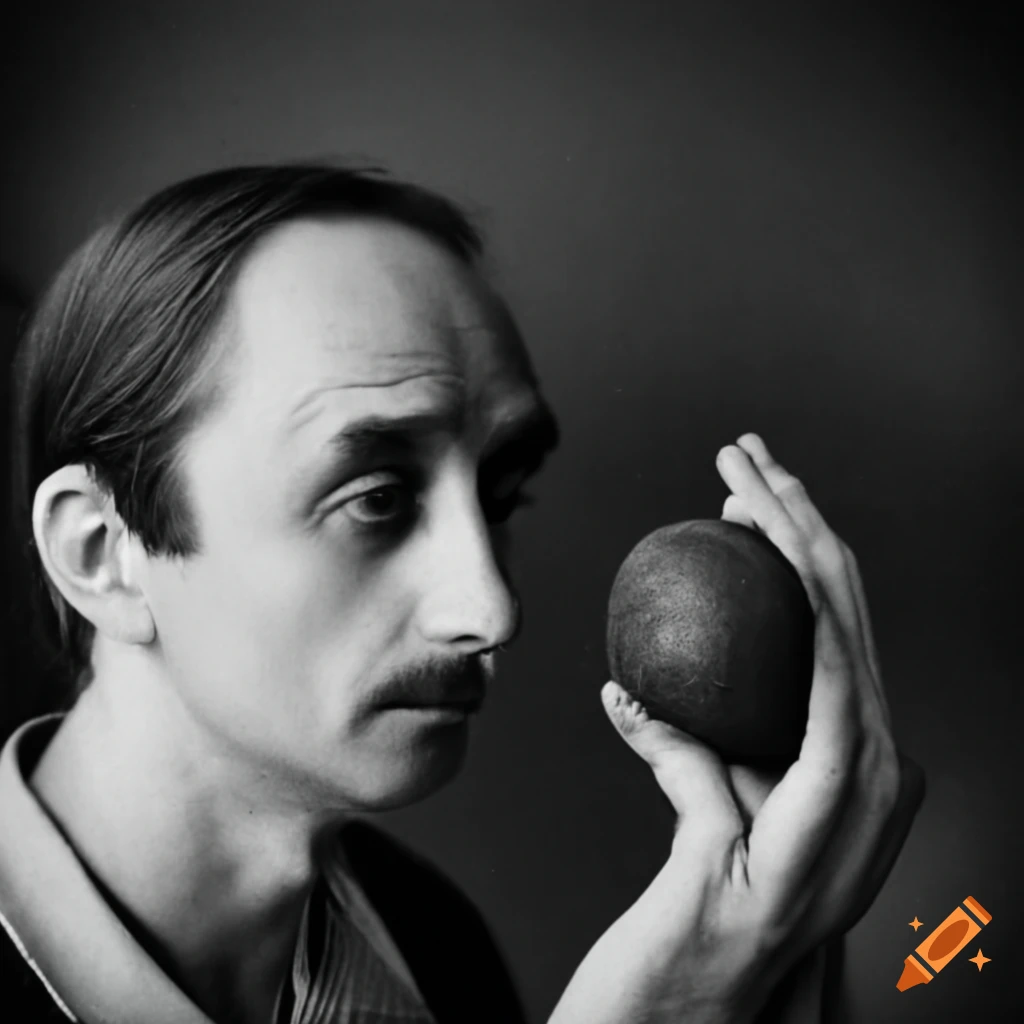 Young john cazale holding a stone on Craiyon
