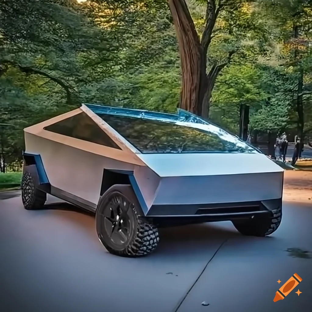 Tesla Cybertruck parked in Central Park, New York City on Craiyon