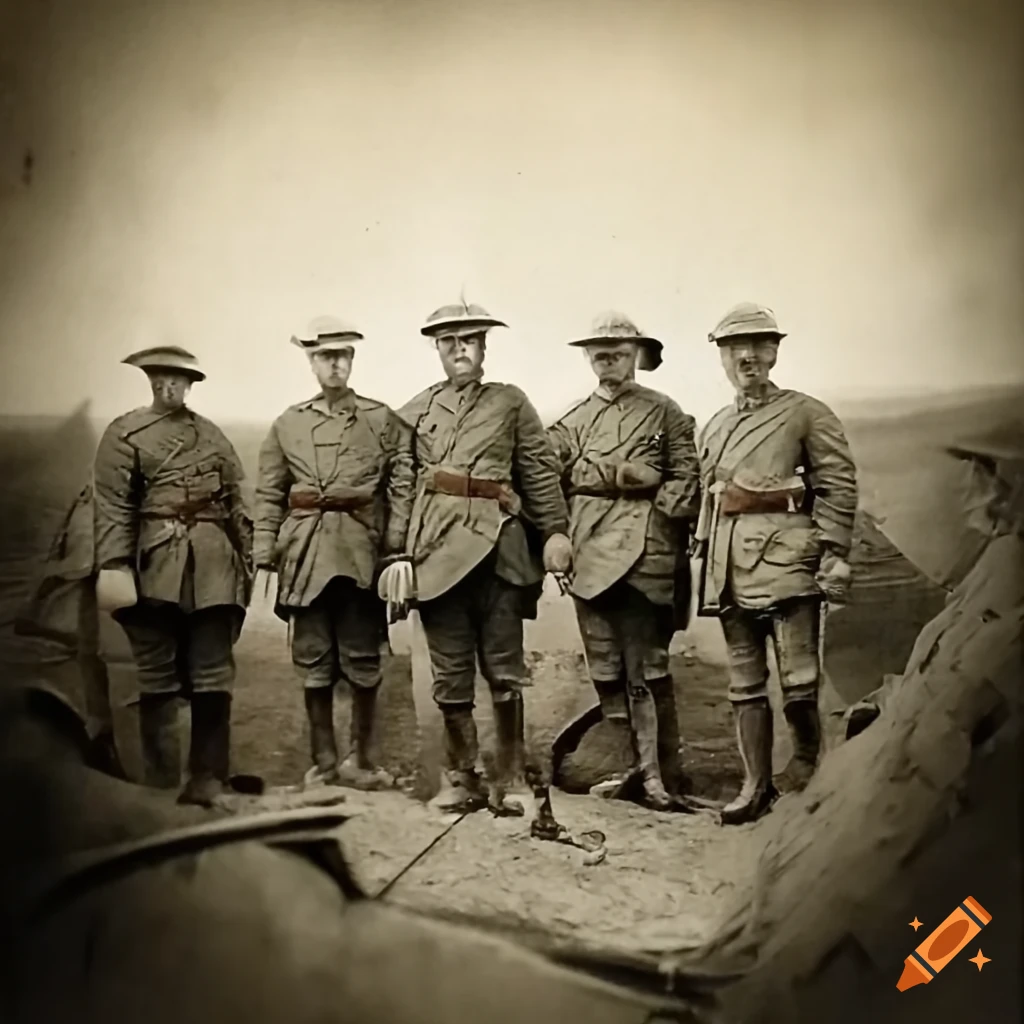 1916 english soldiers in a trench on Craiyon