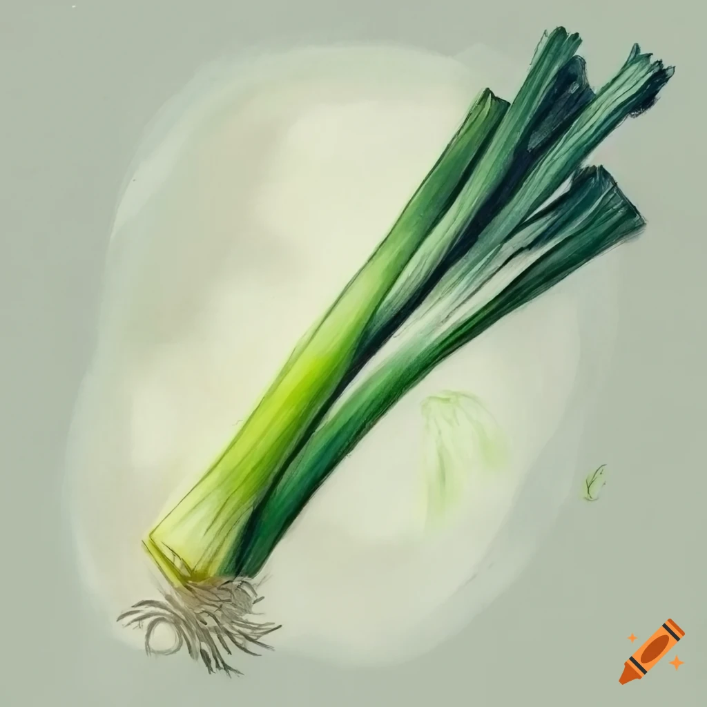 Bouquet of leeks in a pencil drawing on Craiyon