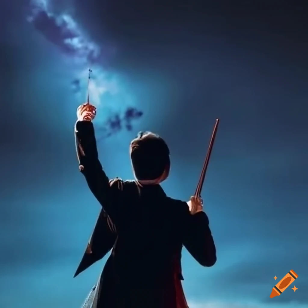 Orchestra conductor leading the music with a universal feeling on Craiyon