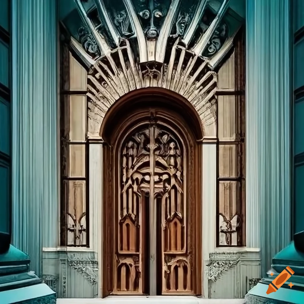 Stunning art deco architectural doorway on Craiyon