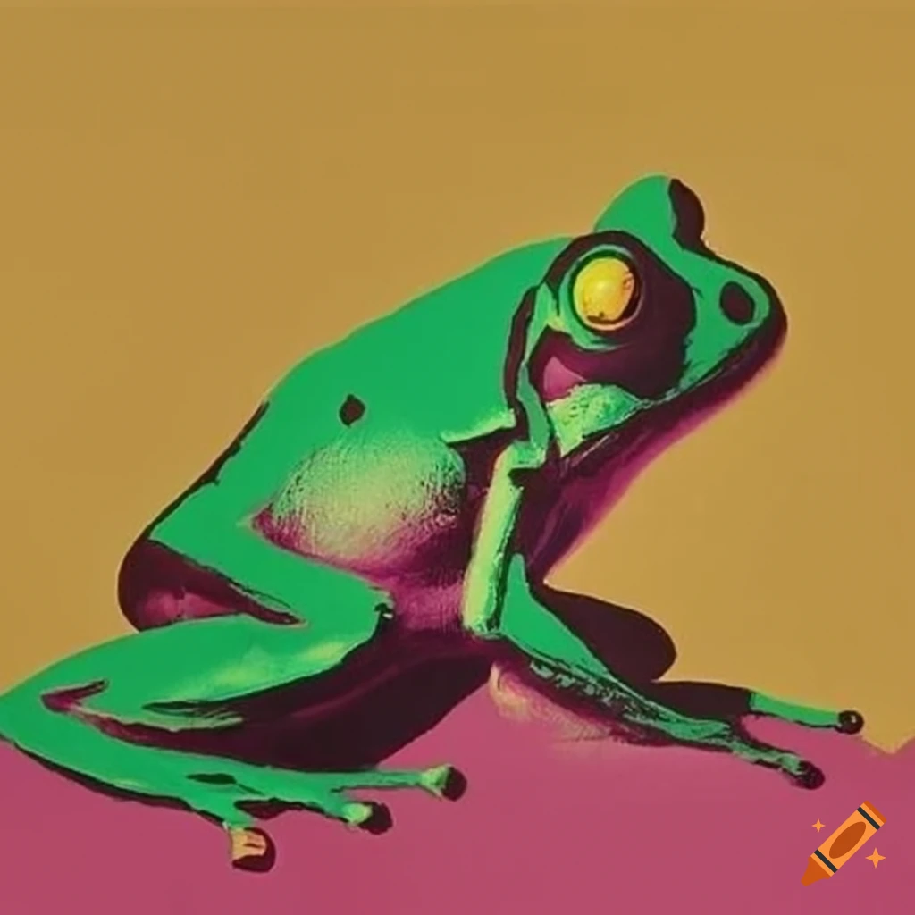 Frog artwork created by andy warhol on Craiyon