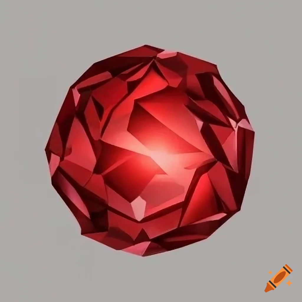 Red crystal in circular shape on Craiyon