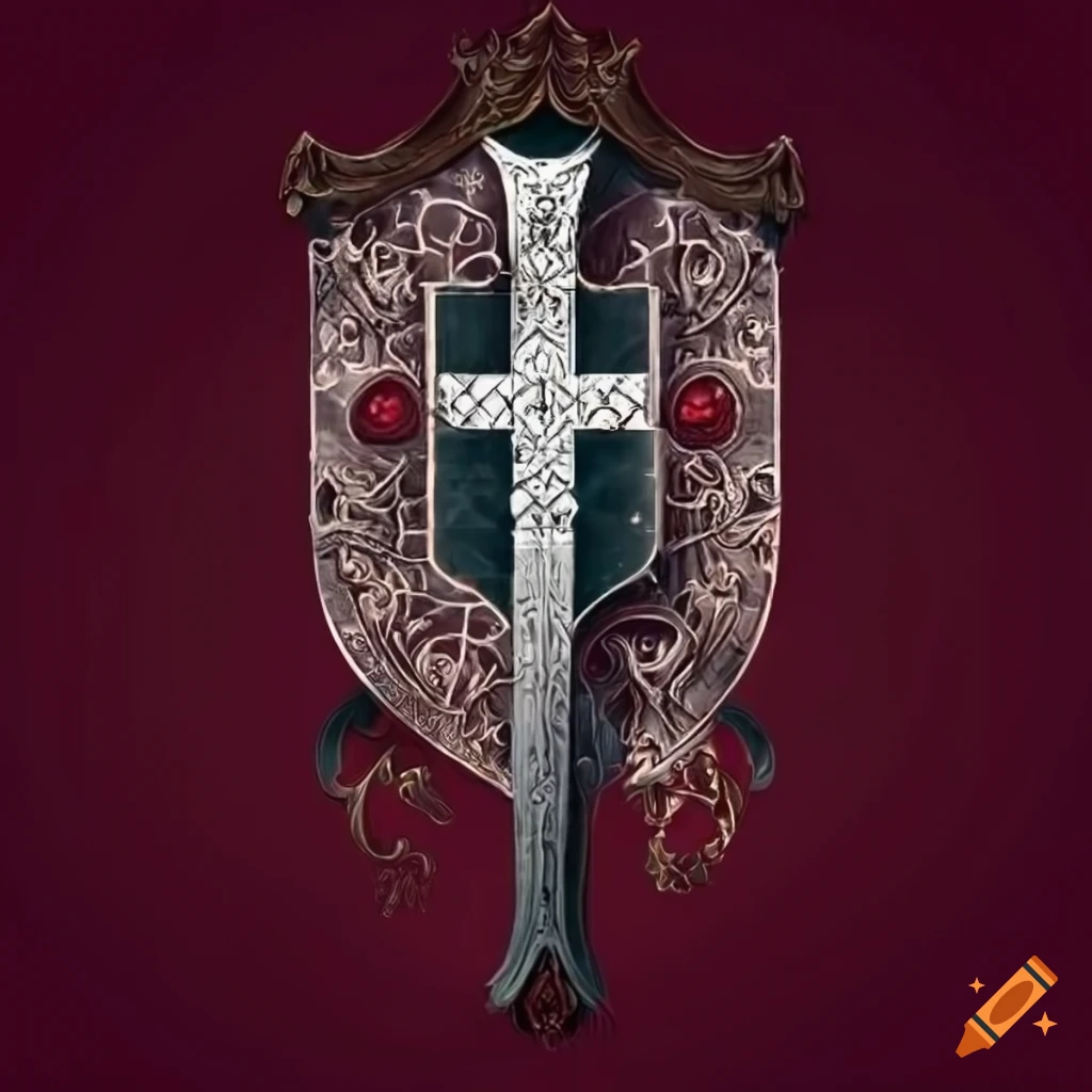 Medieval blazon with modern gothic graphic design on Craiyon