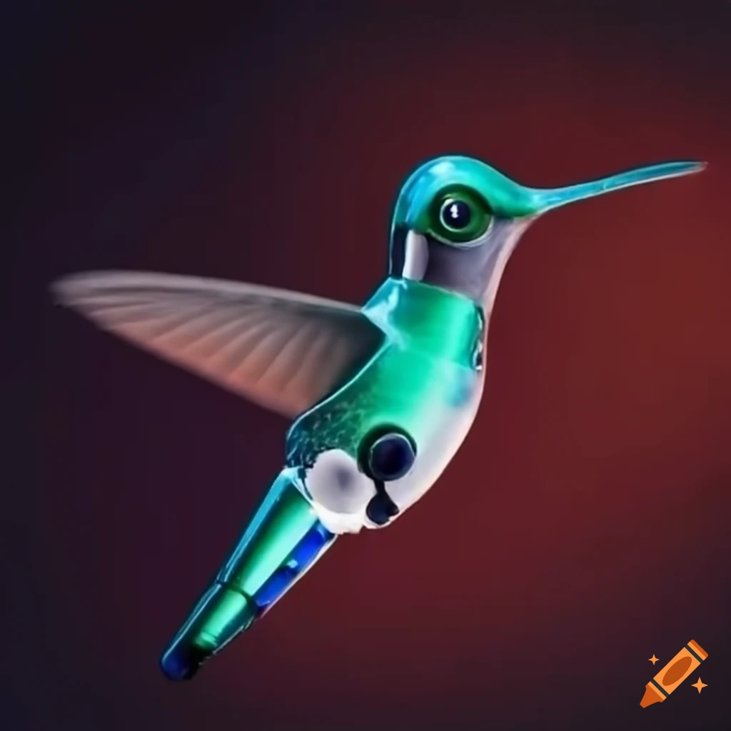 Robot hummingbird in a bedroom on Craiyon