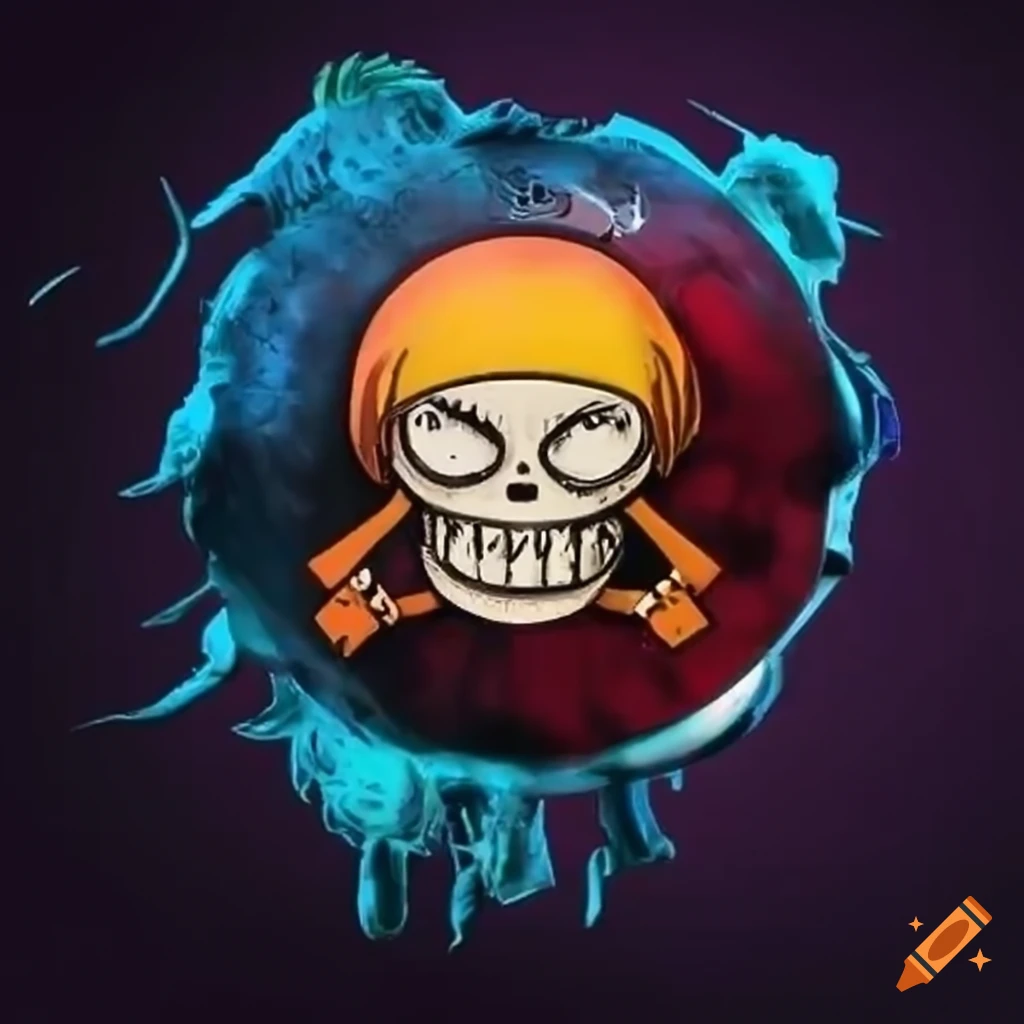 One piece jolly roger logo with gamer helmet on Craiyon