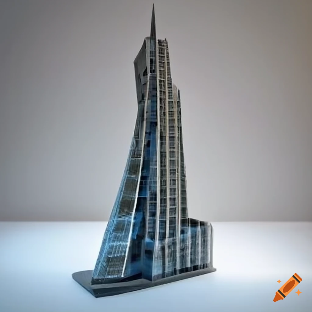 Neo-futuristic style skyscraper model on Craiyon