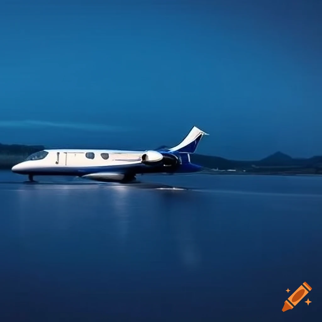 Blue private jet with feather logo on Craiyon