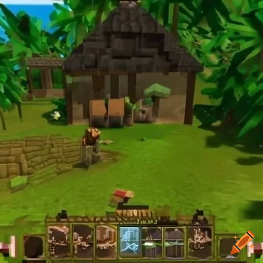 Island survival gameplay on Craiyon