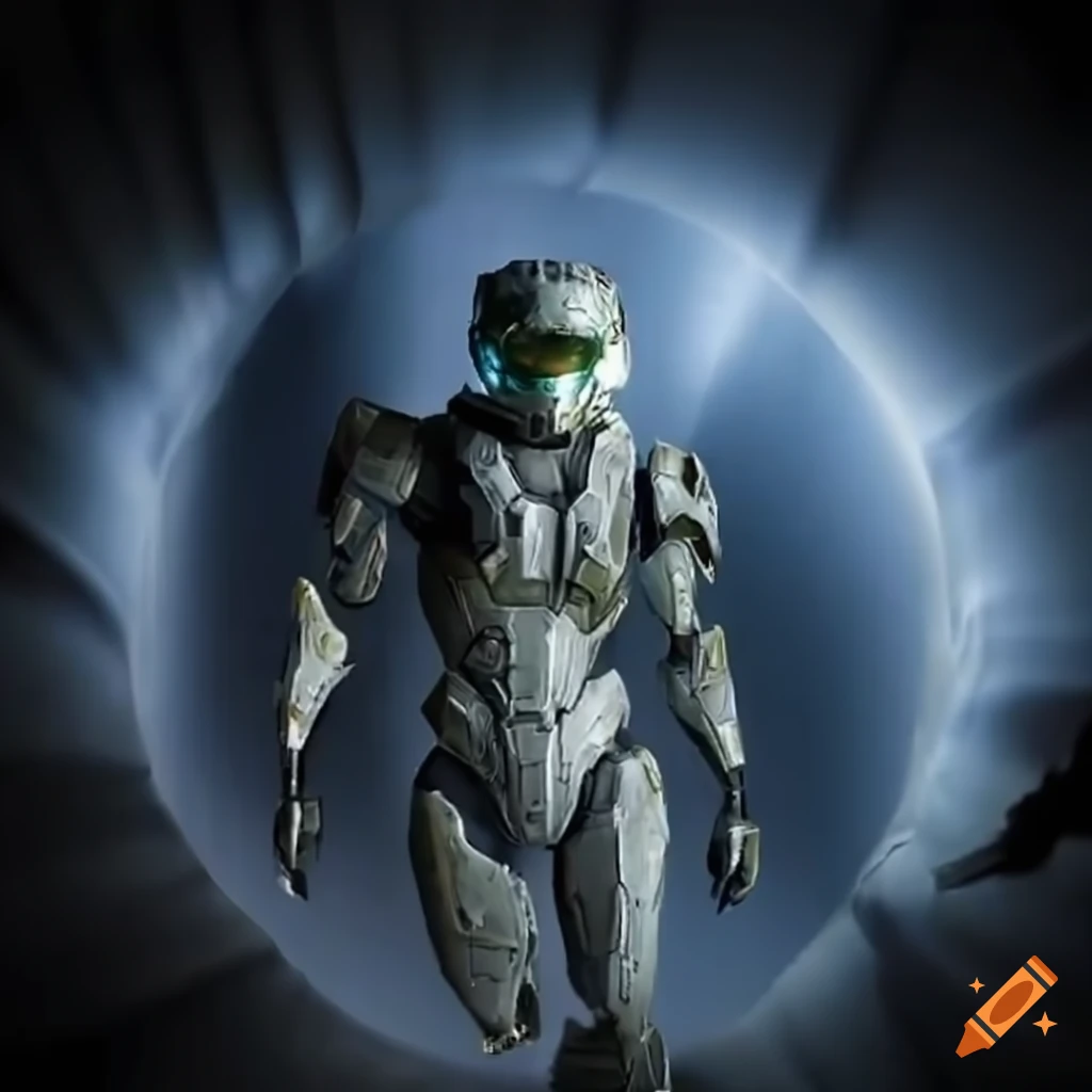 Human forerunner character from halo on Craiyon