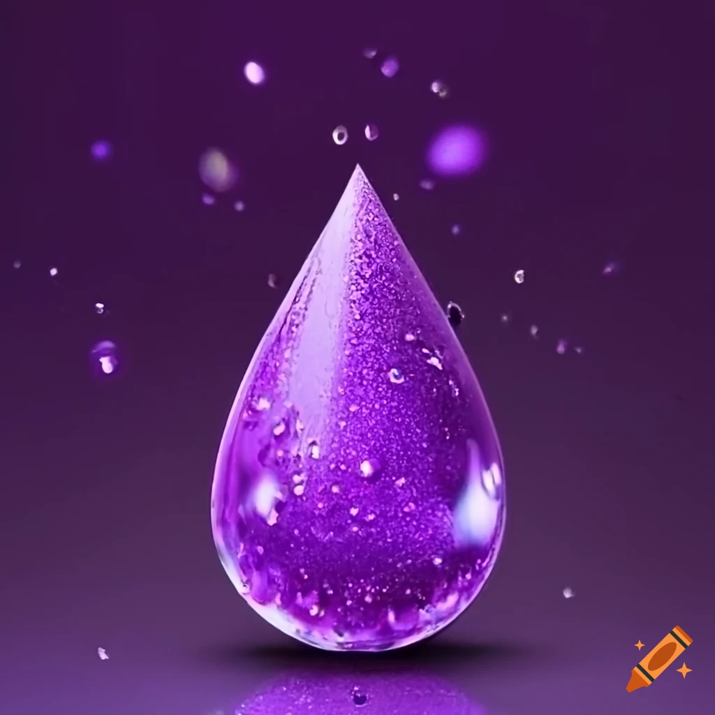 Oil drop split with purple and white glittering colors on Craiyon