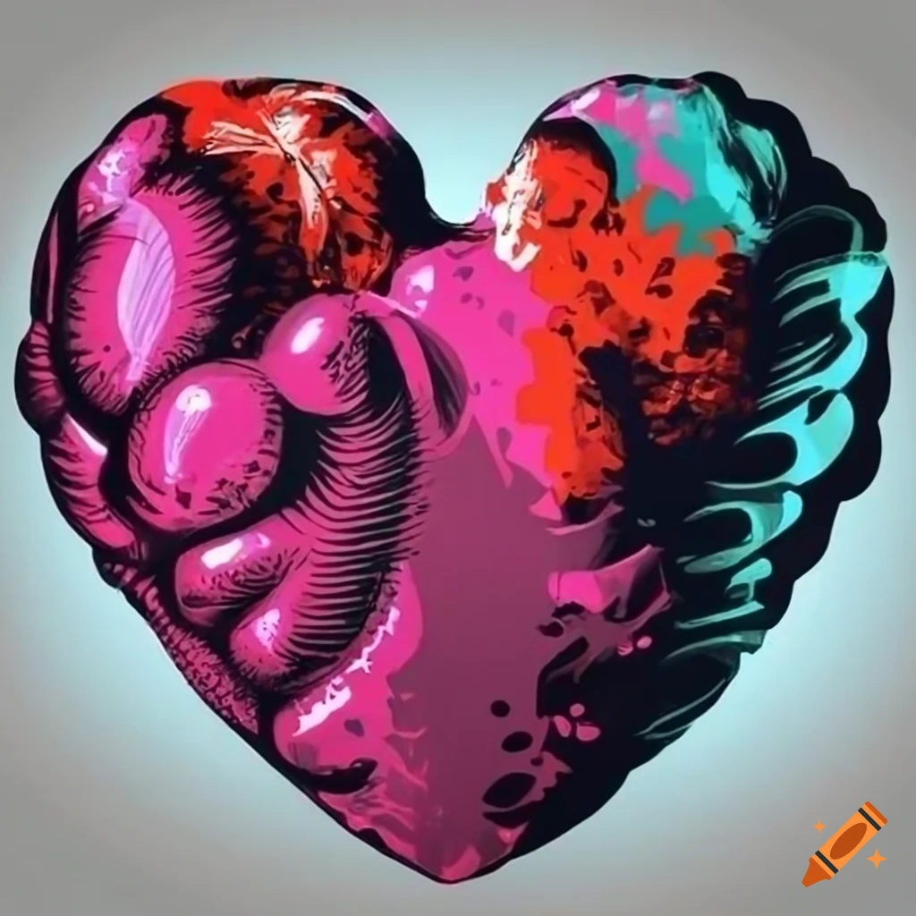 Pop art heart on Craiyon