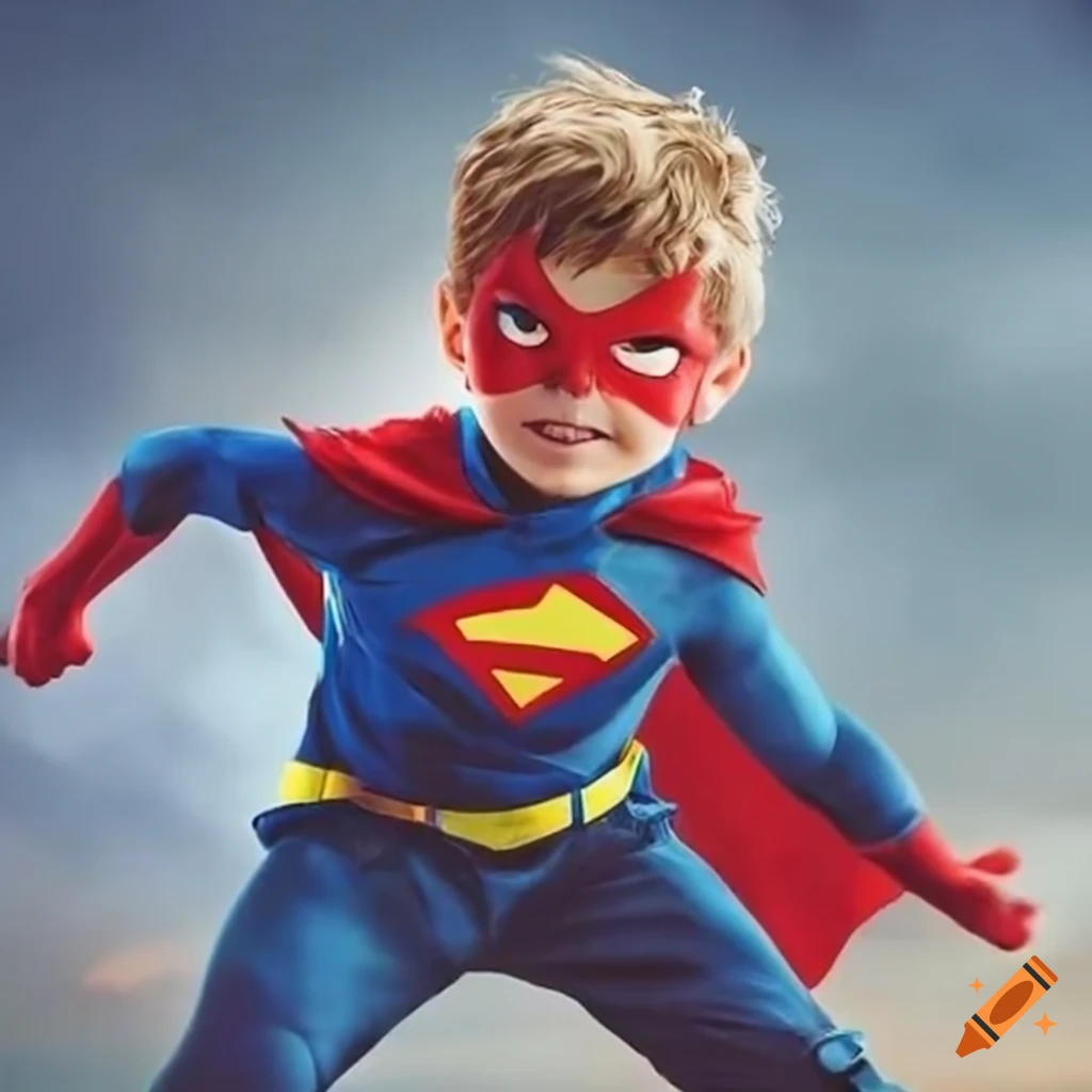 Kid superhero illustration on Craiyon