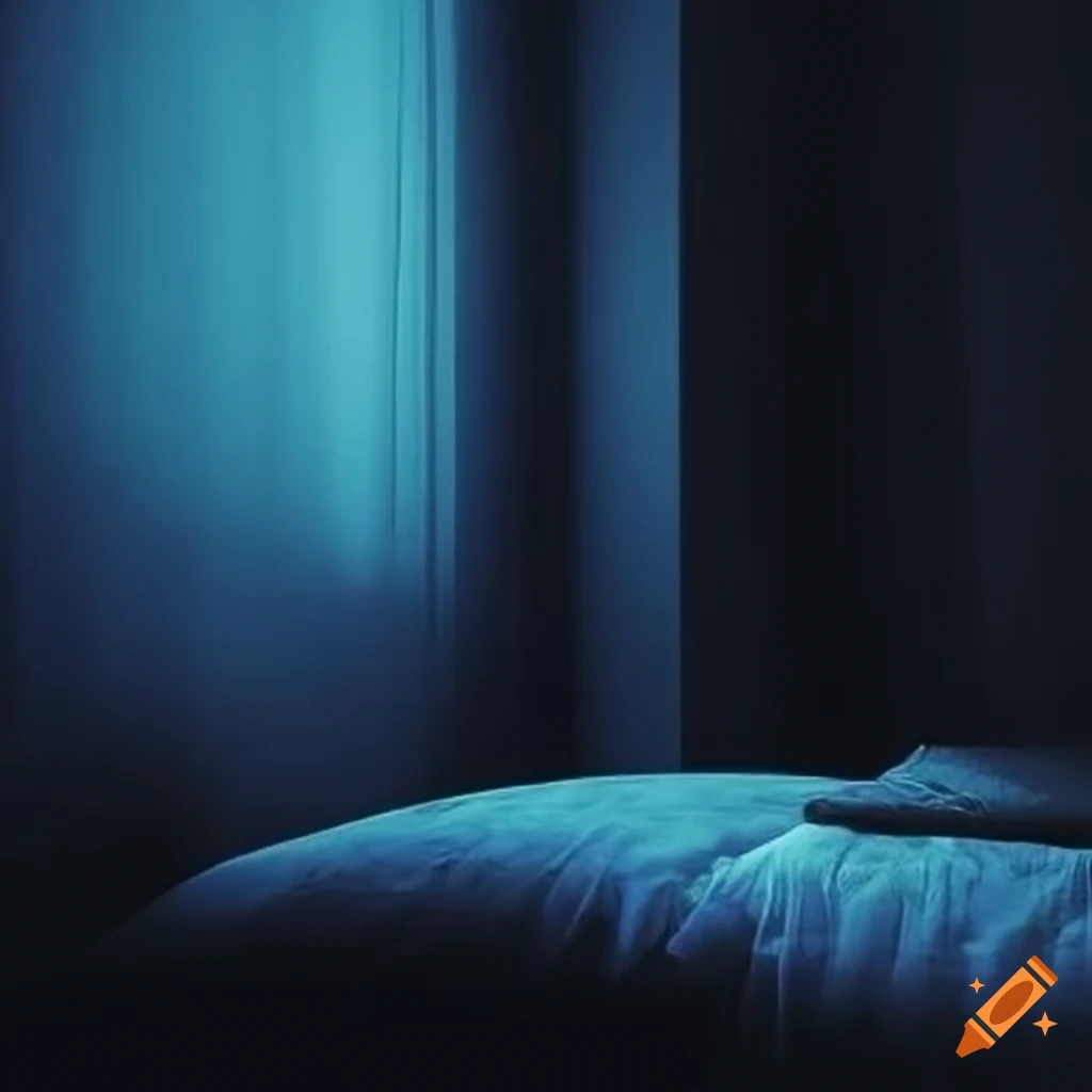 Dark bedroom corner with balloons creating a liminal space on Craiyon