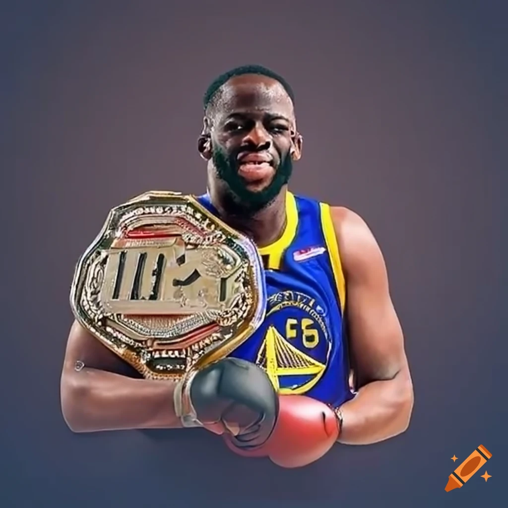 Draymond green with boxing gloves and ufc title belt on Craiyon