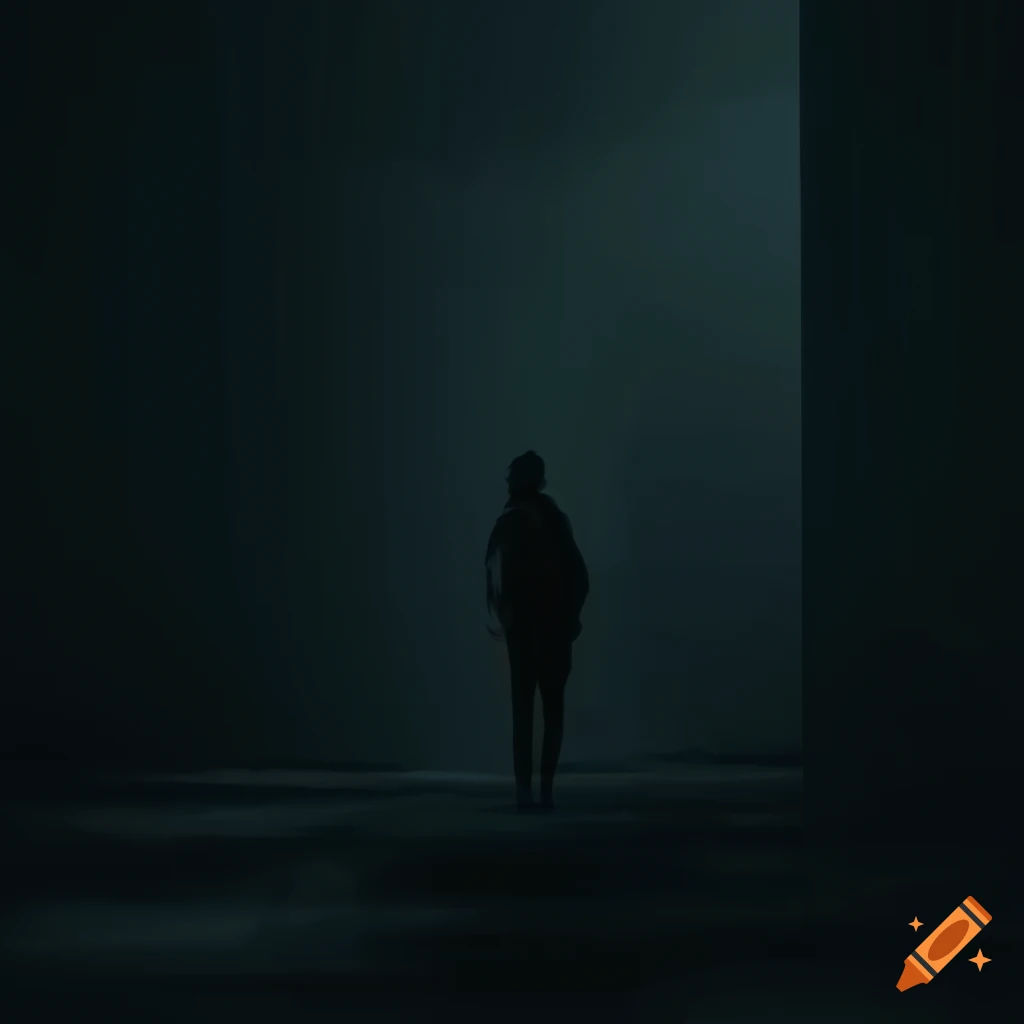 Man falling through a void into empty nothingness on Craiyon