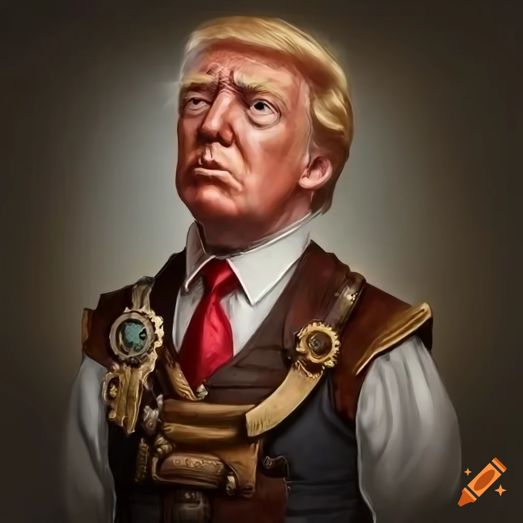 Steampunk roman senator depiction of donald trump in photorealistic ...
