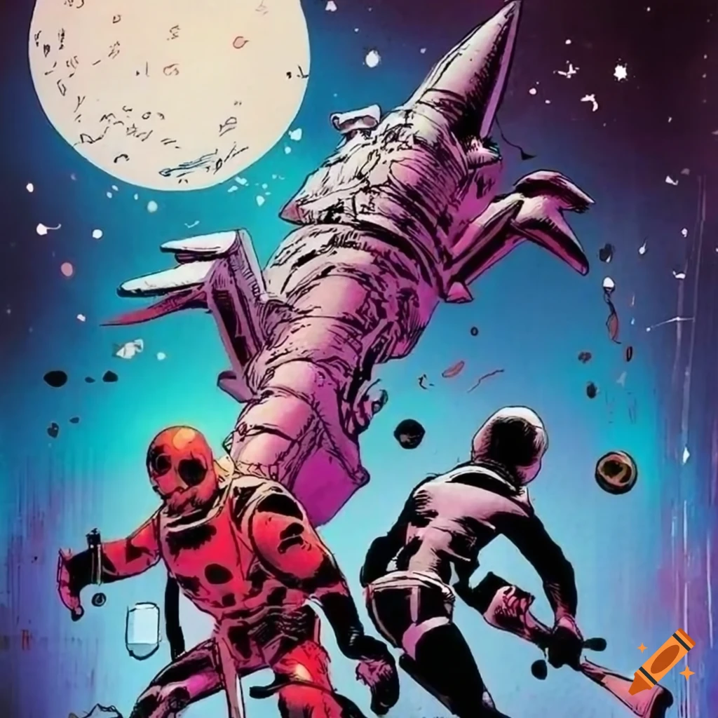 Vintage space comics in ink style on Craiyon
