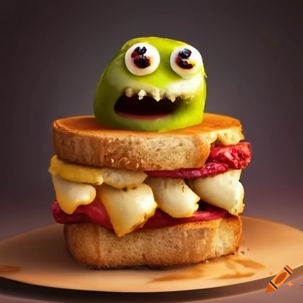 Creative grilled cheese monster on Craiyon