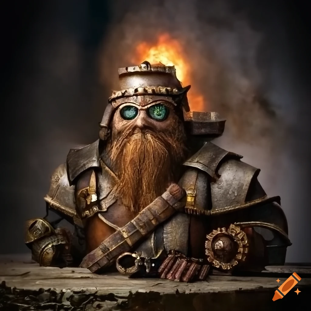 Steampunk dwarven forge on Craiyon