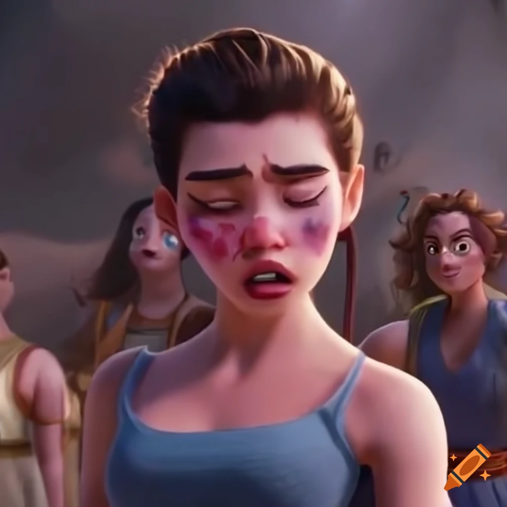 Disney fighter looking dizzy with raised eyebrows and opened mouth on ...