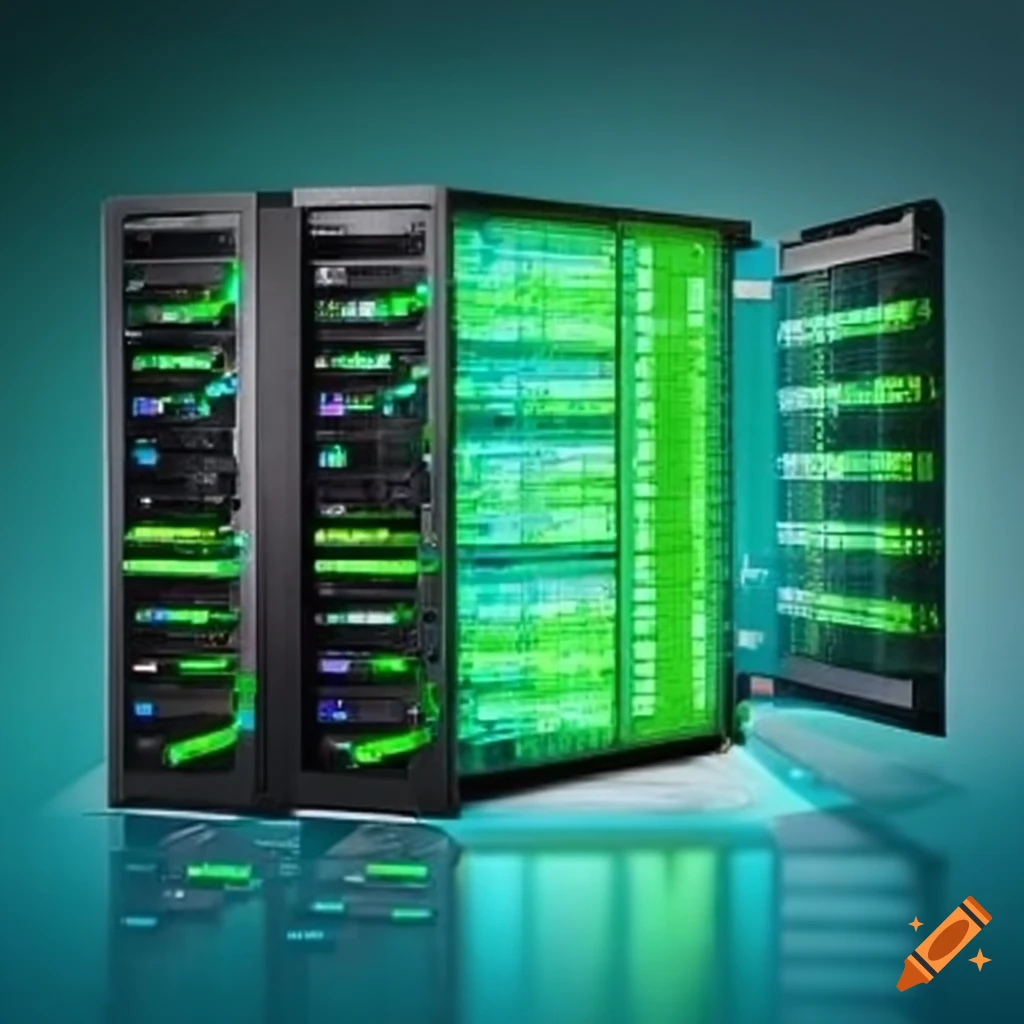 Green datacenter server on Craiyon