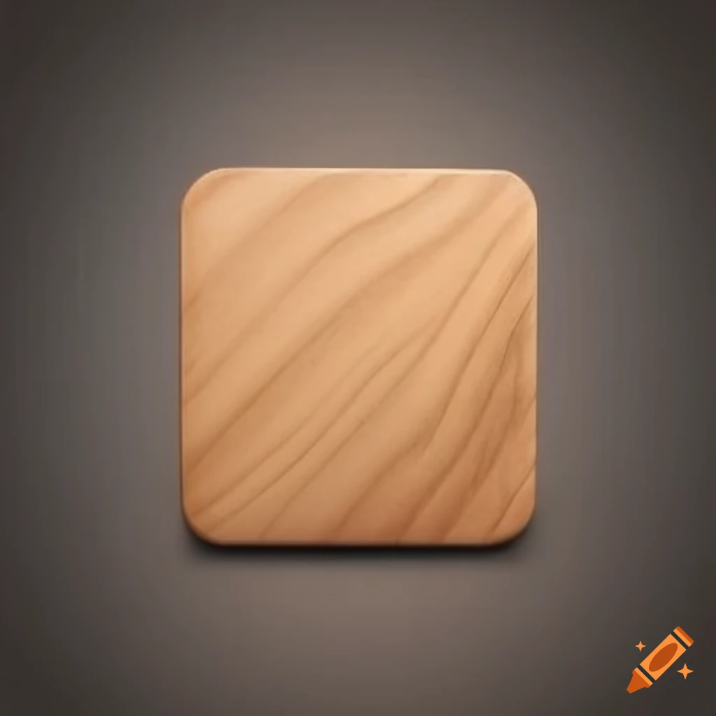 Wooden rectangle plate with game icon in 3d studio lighting on Craiyon
