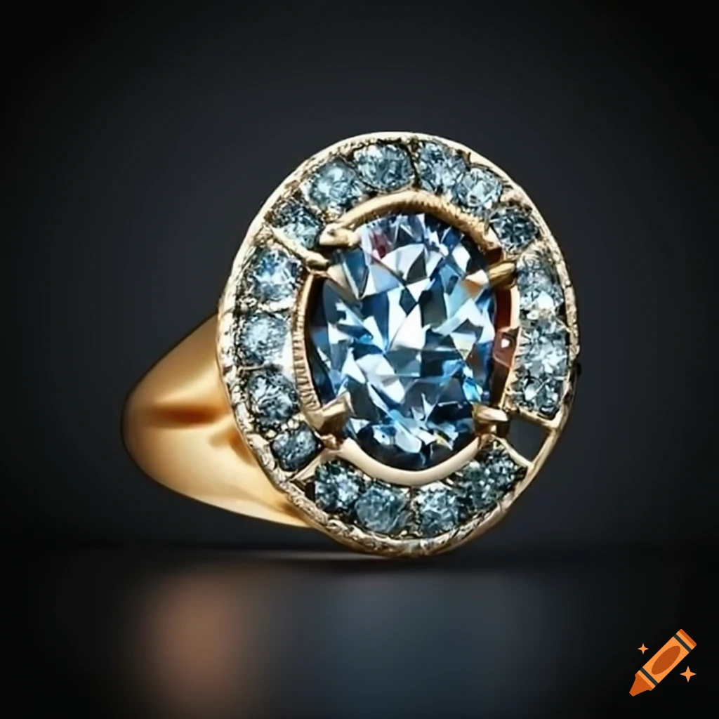 Large ring with a diamond center on Craiyon