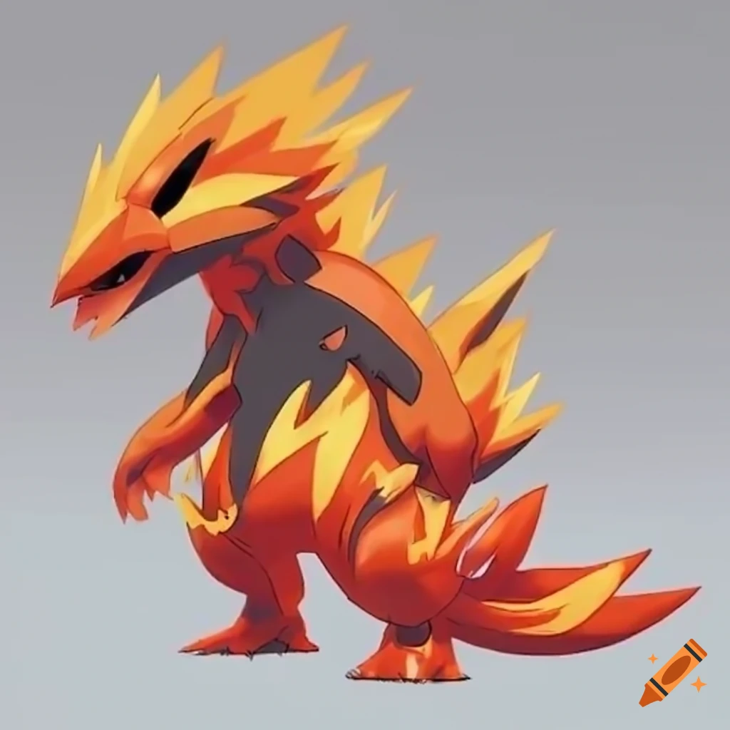 Fire type pokemon with armor on Craiyon