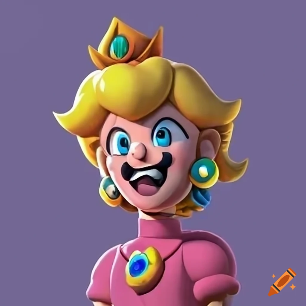 Mario flirting with peach on Craiyon