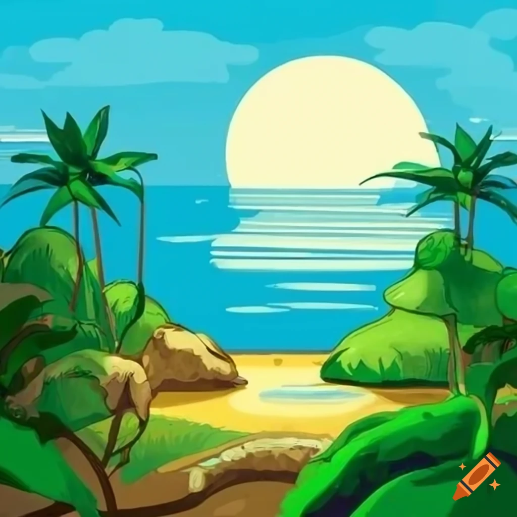 Island cartoon on Craiyon