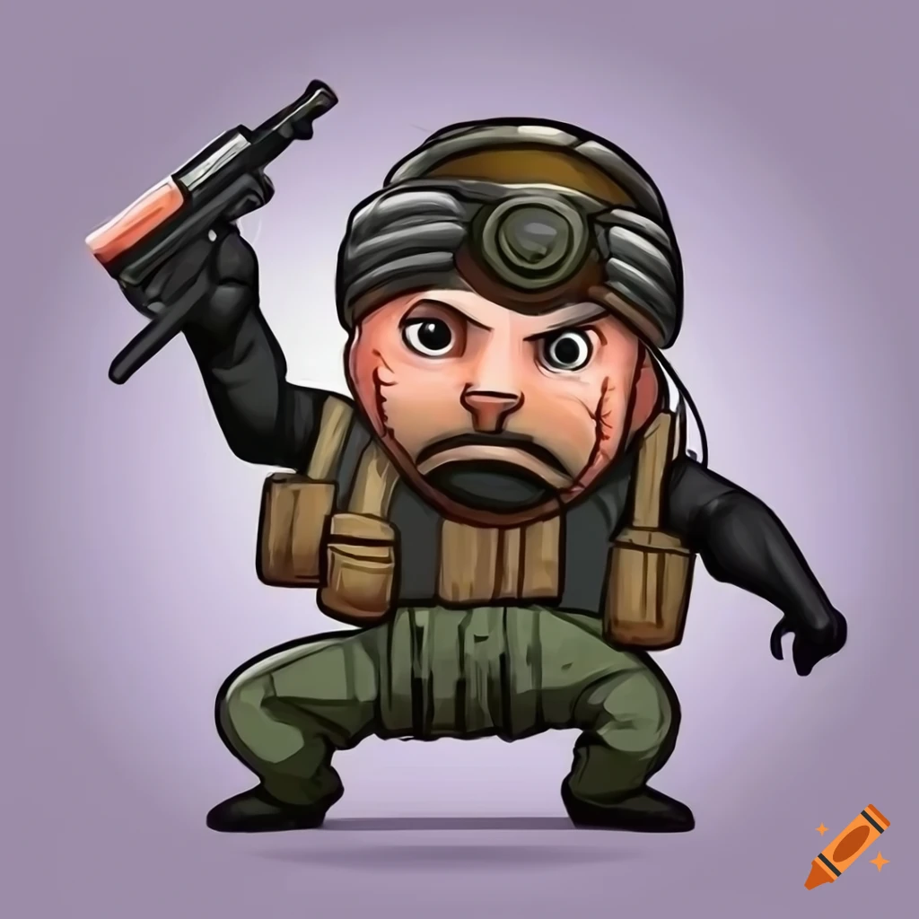 Cartoon character from counter-strike game on Craiyon