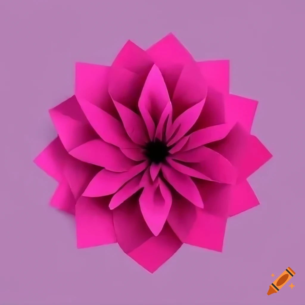 Paper flower with layered petals on plain background on Craiyon