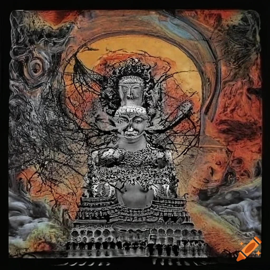 Baroque baron inside a pandemonium landscape cast in expressionist line ...