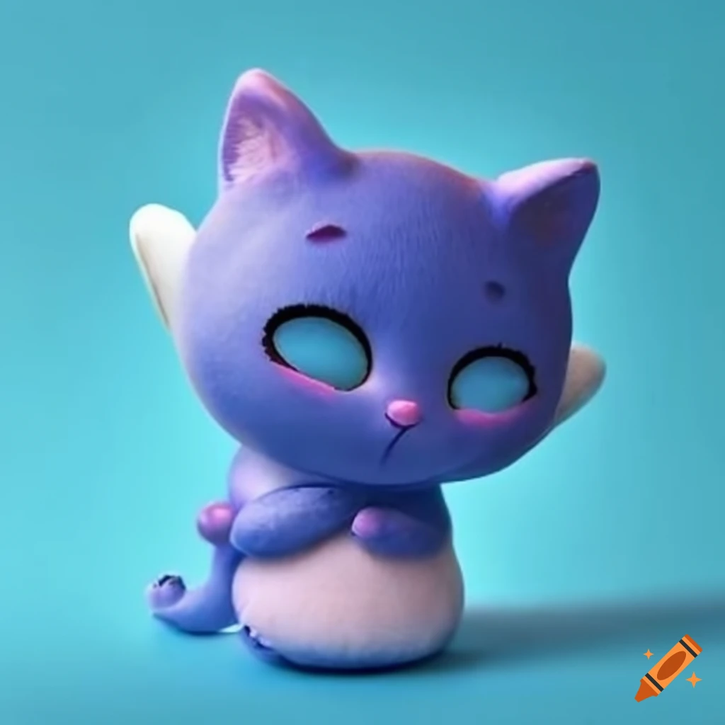 Cute blueberry cat angel on Craiyon