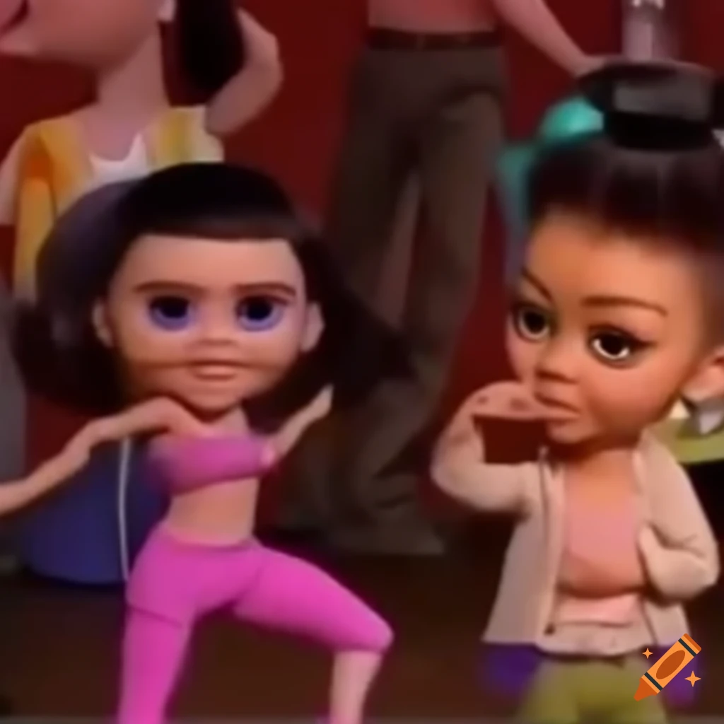 Pixar villains dancing on the street on Craiyon