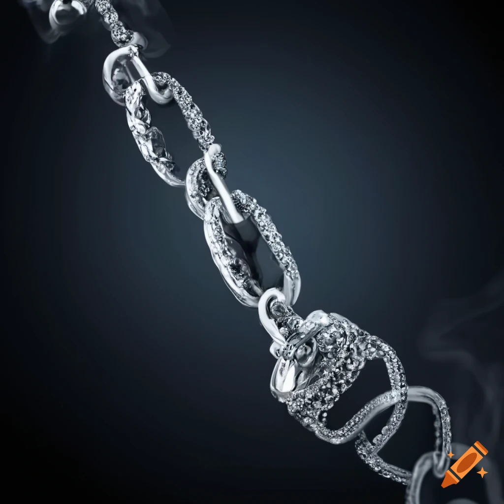 Sparkling diamond chain with smoke on Craiyon