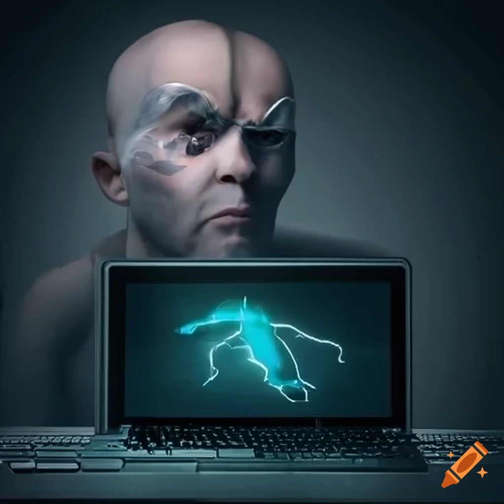 Man trapped in a computer on Craiyon