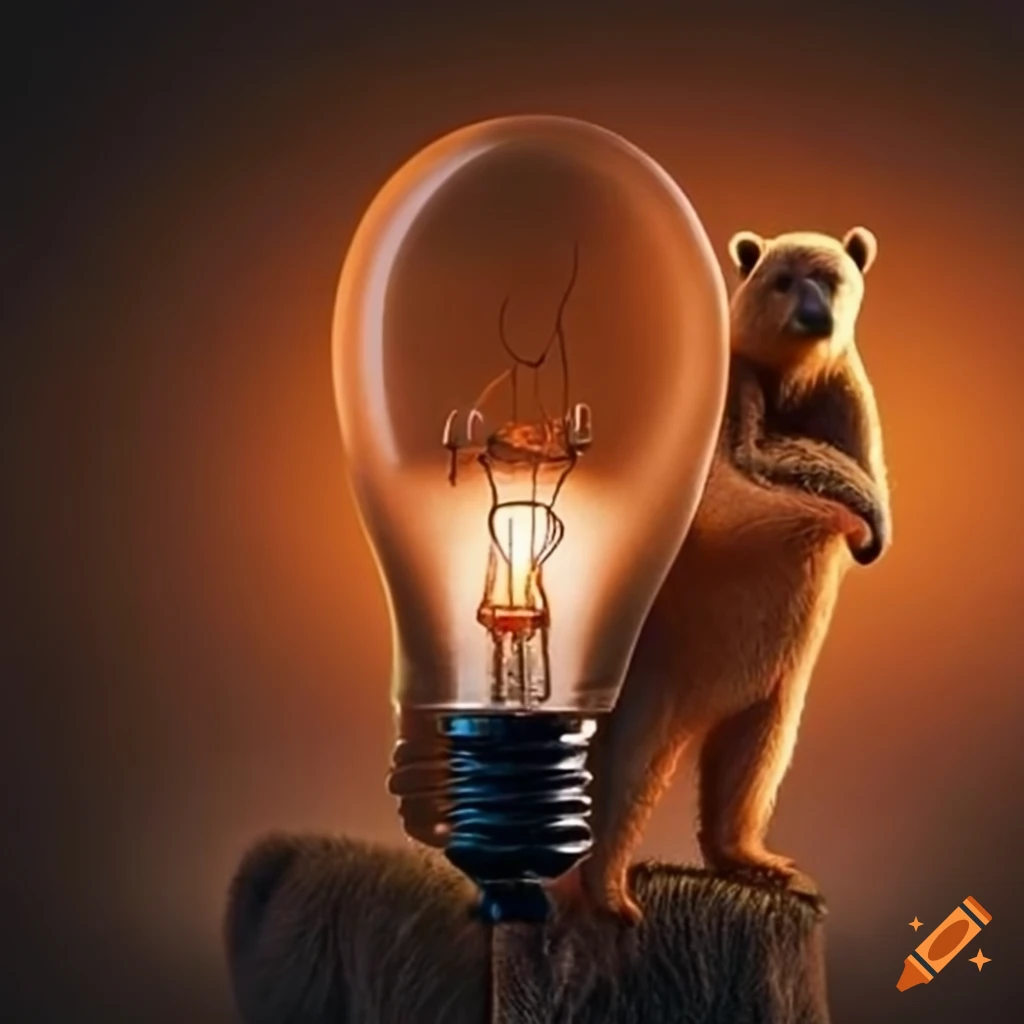 Bears inside a light bulb on Craiyon