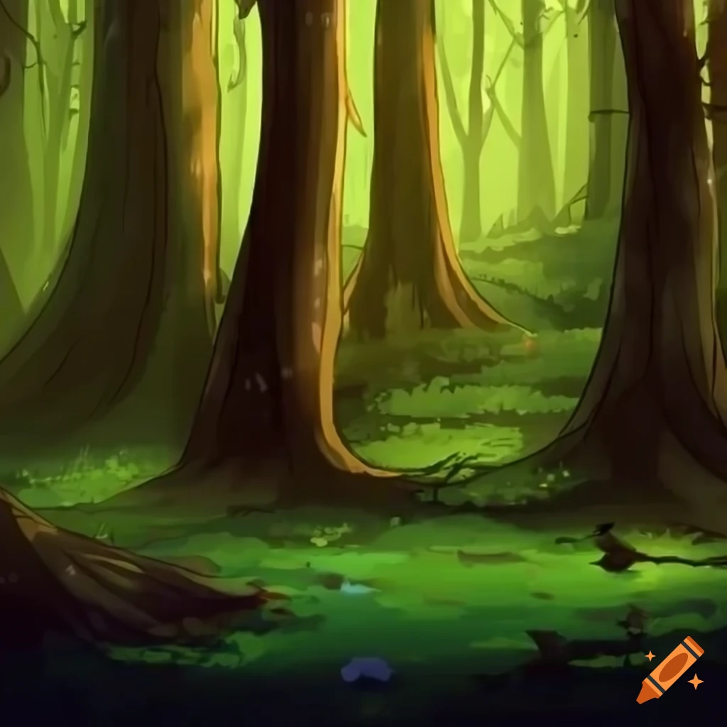 Cute anime forest background on Craiyon