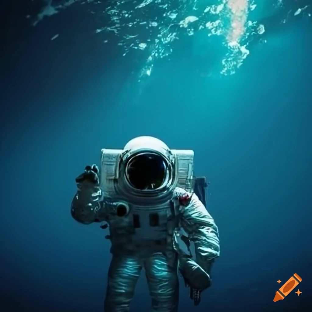 Astronaut floating in the ocean on Craiyon