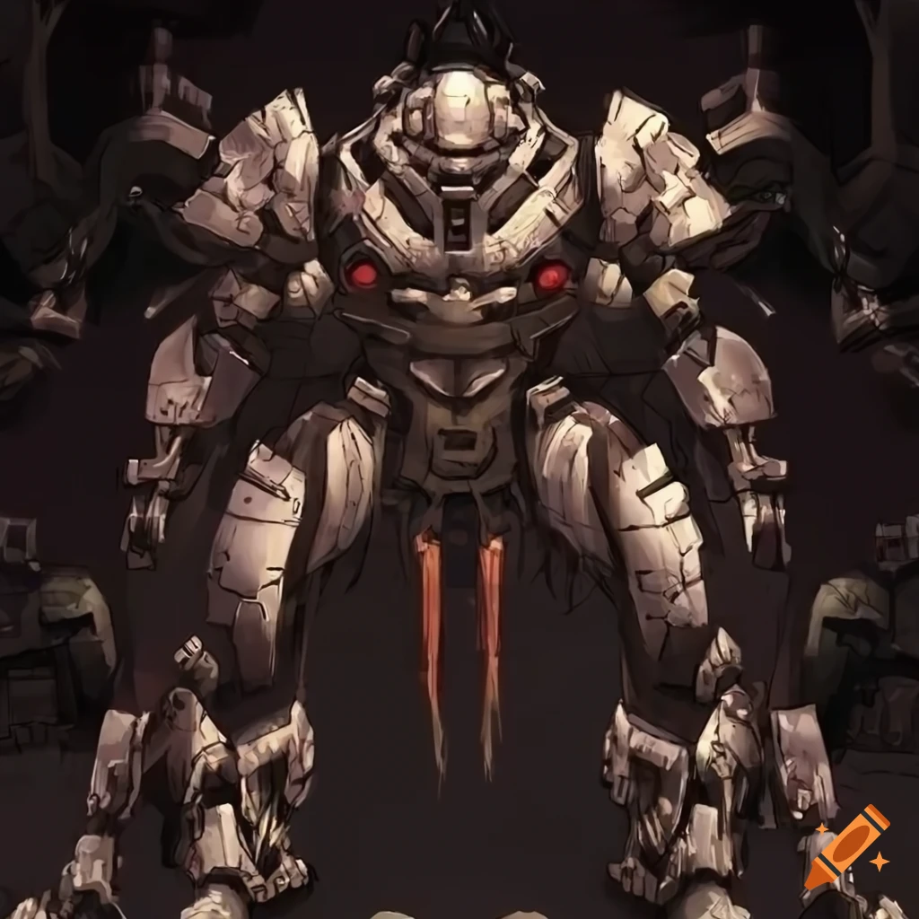 Ancient anime-style mech on Craiyon
