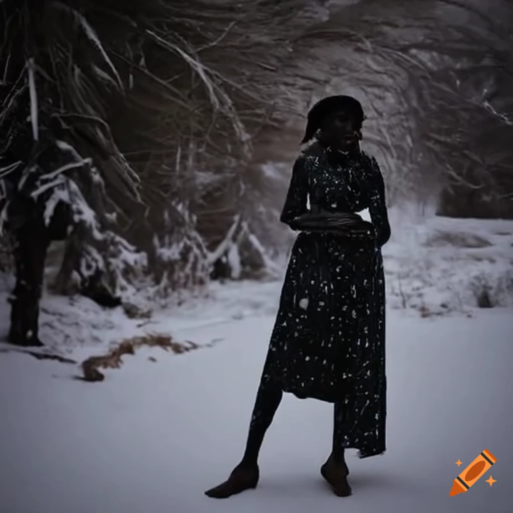 African man looking shocked as there is a snowstorm in the sahara on ...