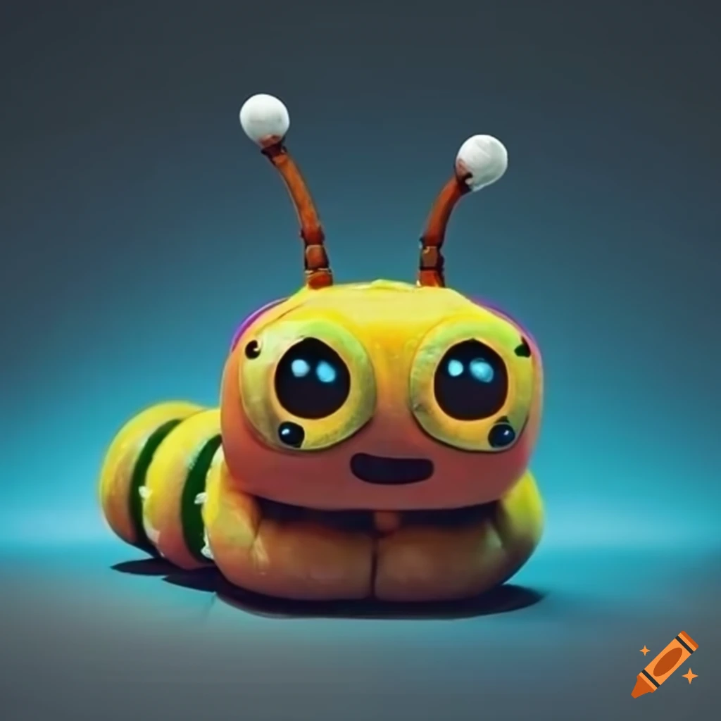 Cute small caterpillar animatronic robot on Craiyon